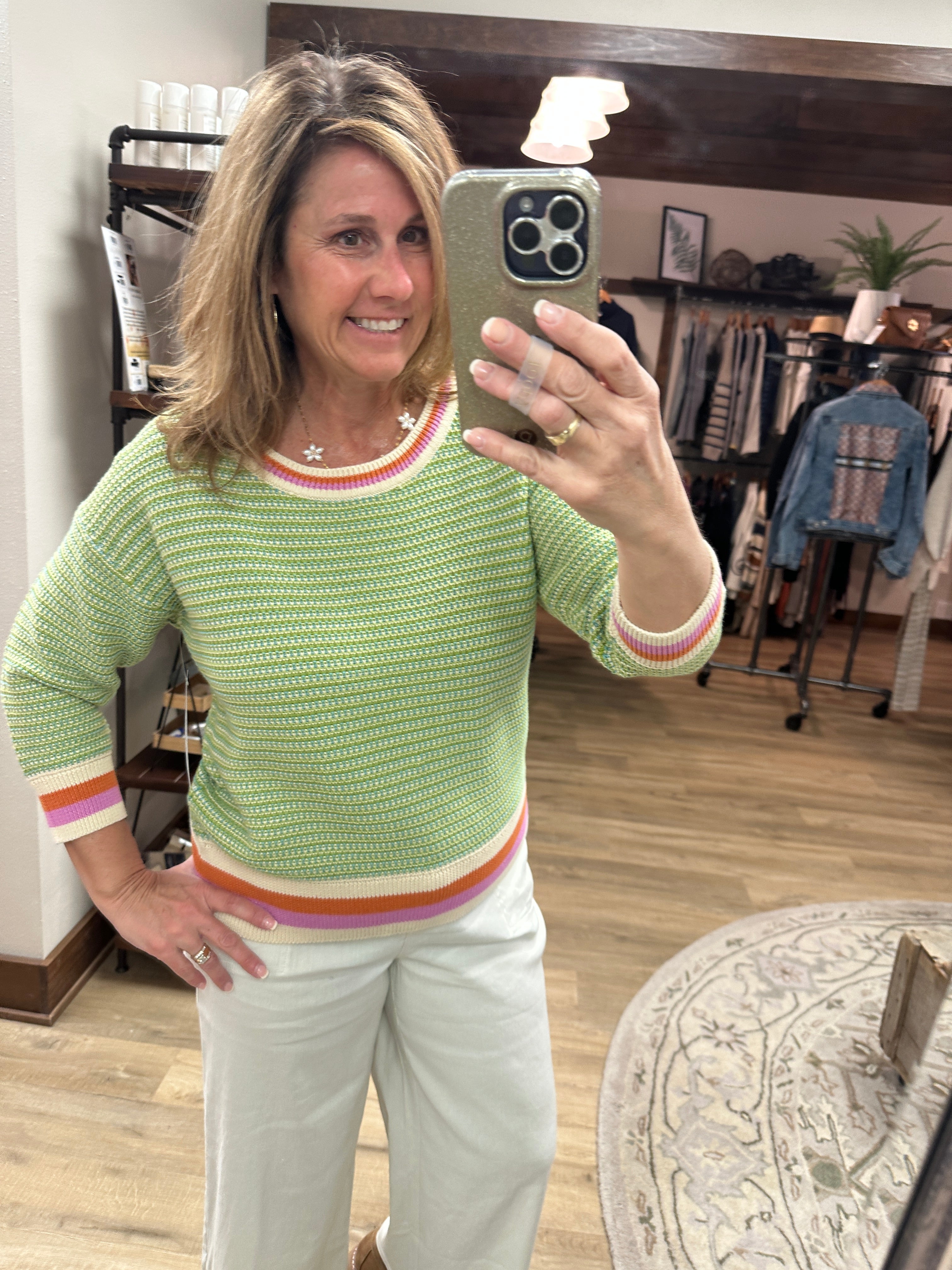 Tribal RIBAL - COTTON 3/4 SLEEVE SWEATER – Azalea Lane Boutique